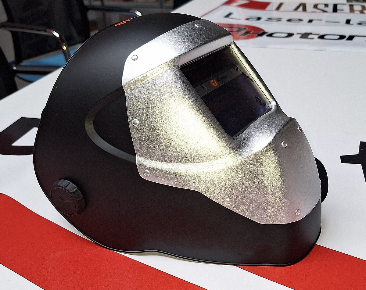 Auto darkening Laser Welding Helmet with high reflective aluminium face shield - Laser Welding ...