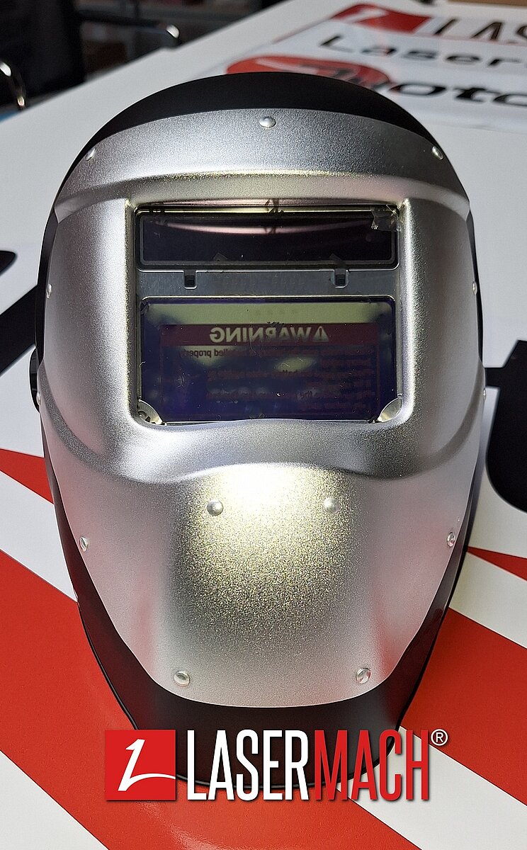 Auto darkening Laser Welding Helmet with high reflective aluminium face shield - Laser Welding ...